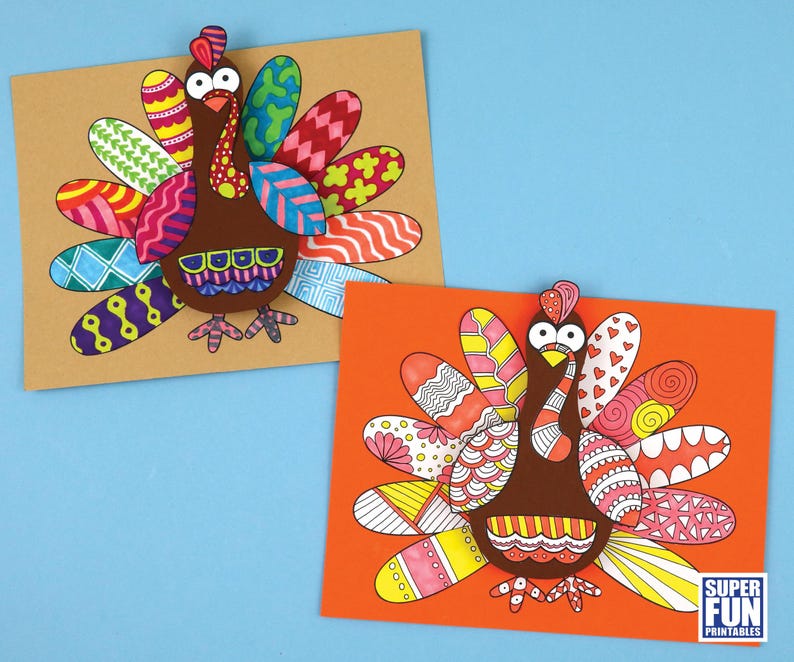 3D Turkey Doodle Art - Etsy