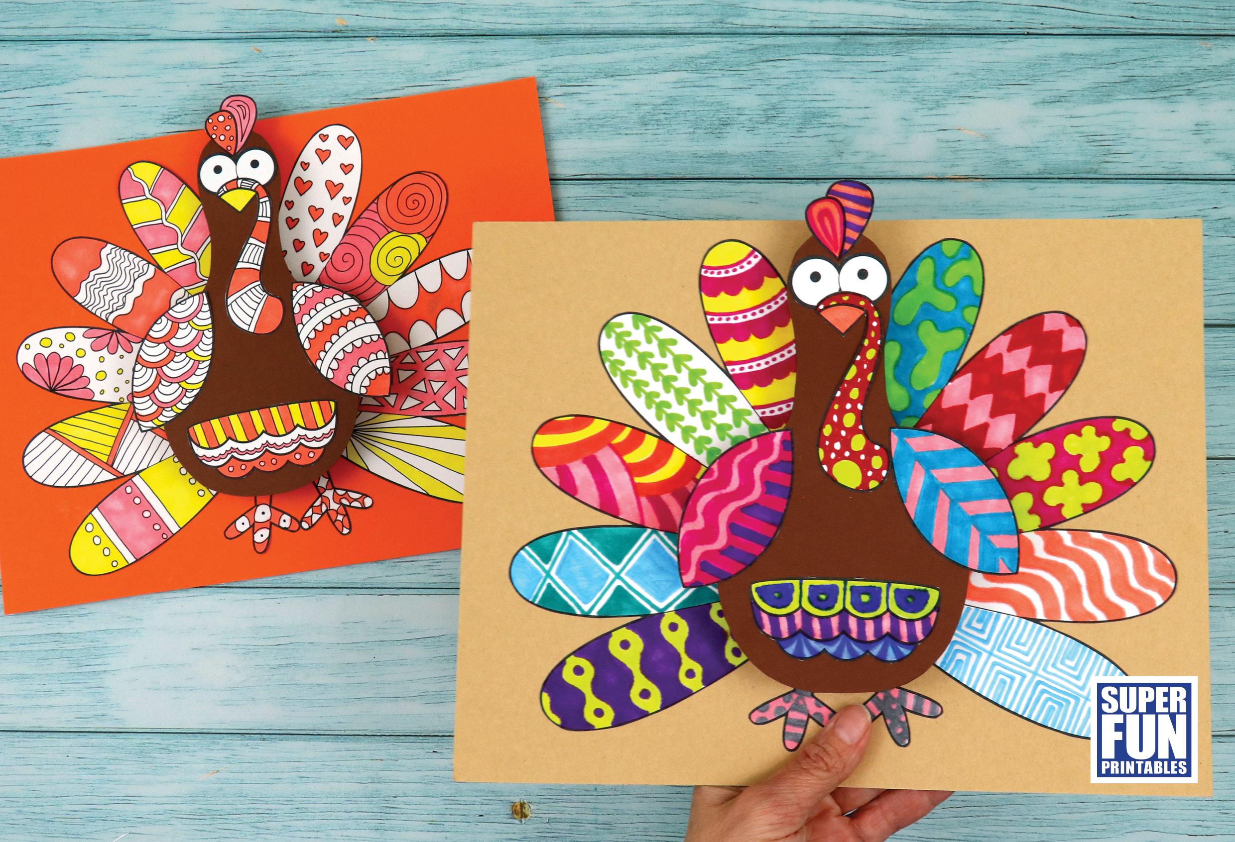3D Turkey Doodle Art - Etsy