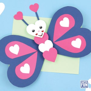 Paper Heart Butterfly Craft - Etsy