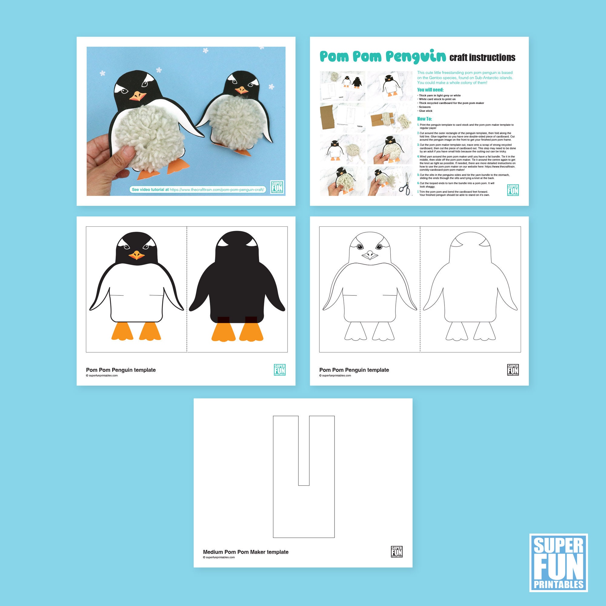Pom Pom Penguin Craft - Etsy