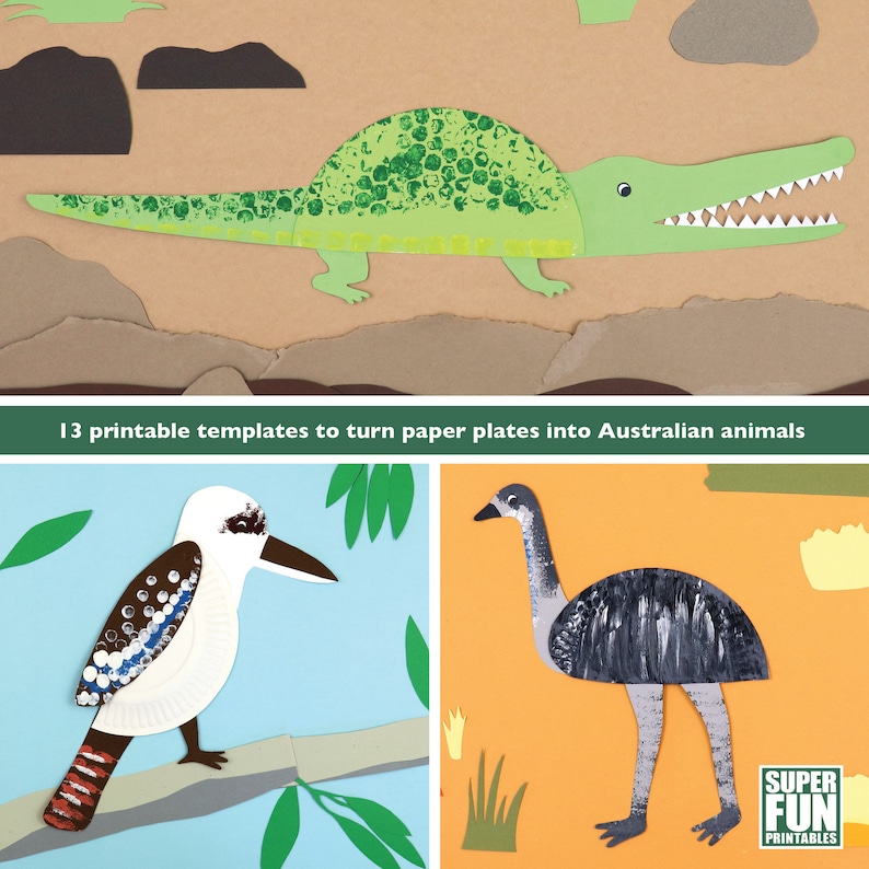 Australian Animal Paper Plate Crafts - Etsy Australia