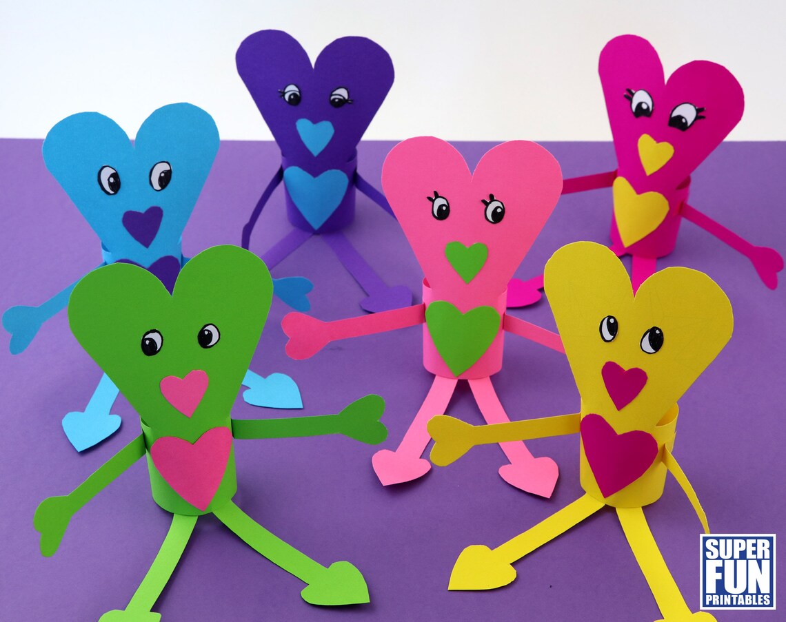 Paper Heart People Valentines Day Paper Craft - Etsy