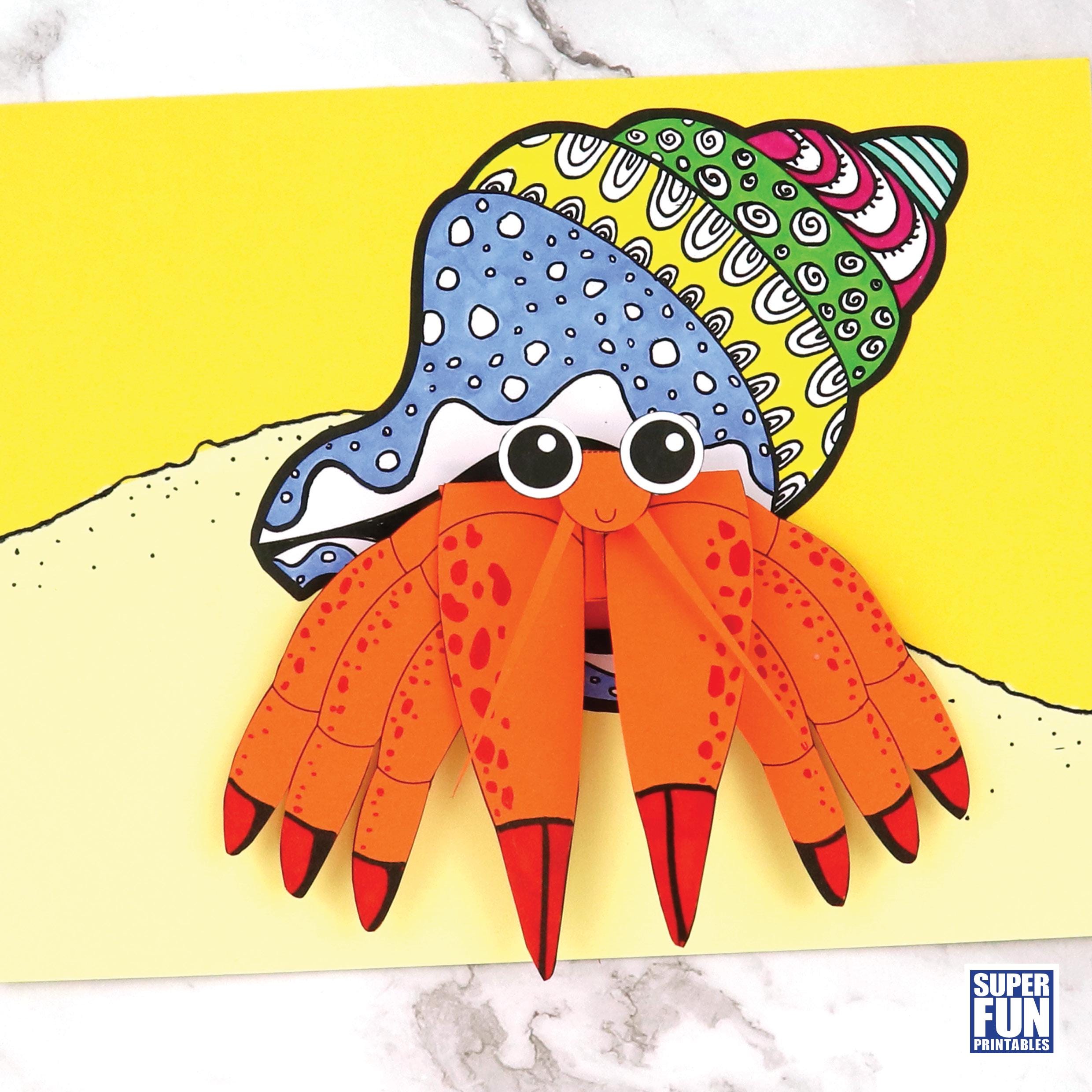 3D Hermit Crab Pattern Craft - Etsy