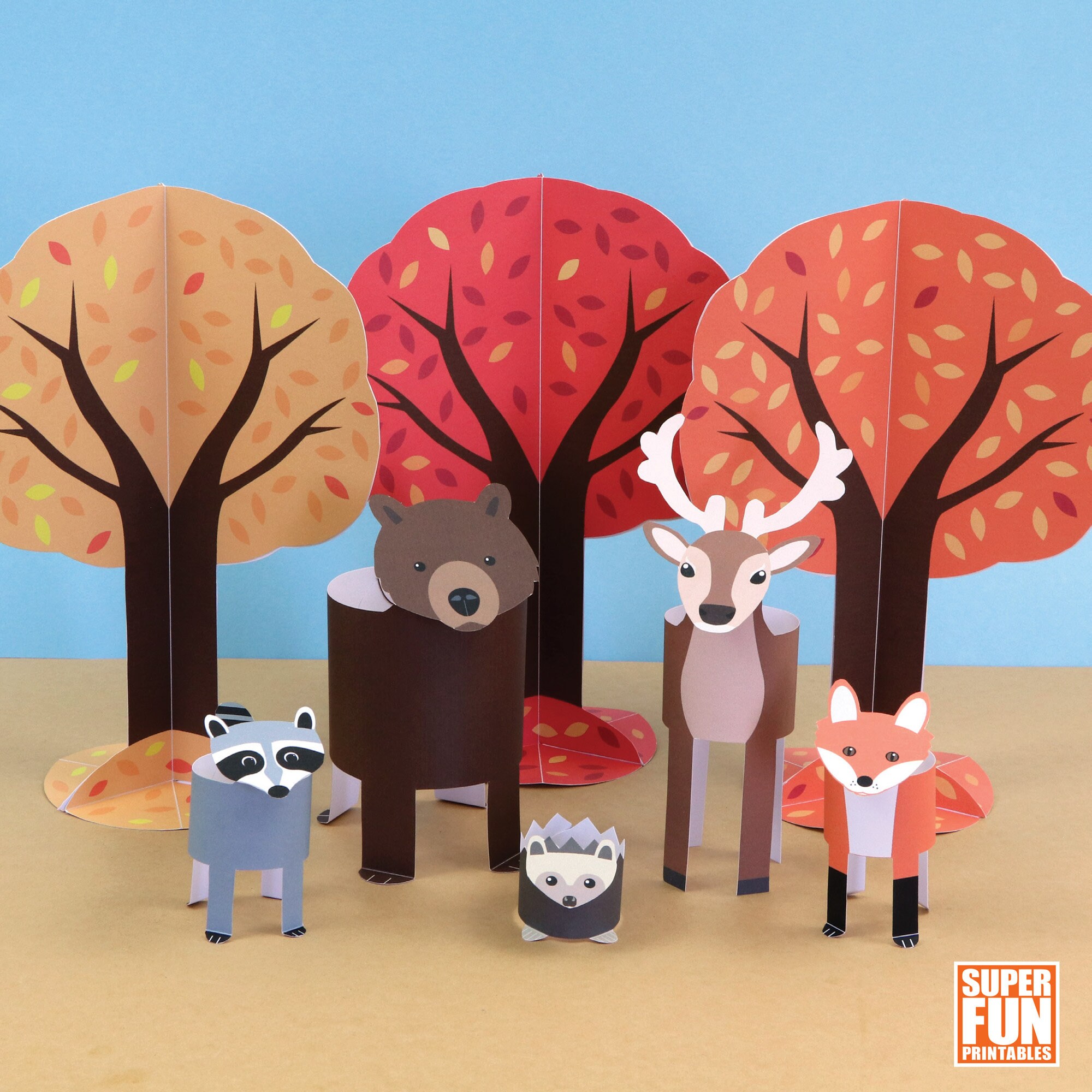 Woodland Animal Paper Craft - Etsy