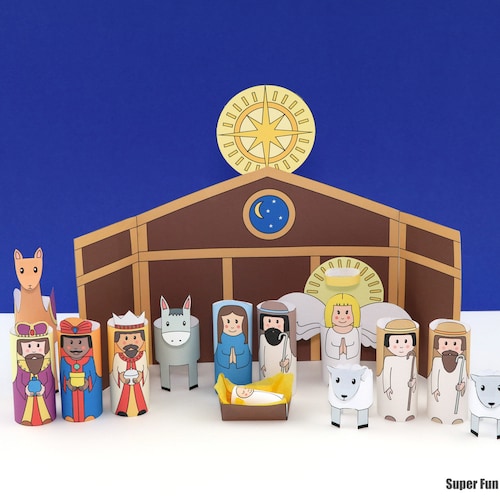 Printable PDF Paper Toy Nativity Cut and Fold Paper Toy - Etsy