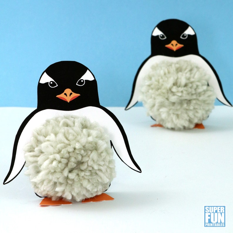 Pom Pom Penguin Craft - Etsy