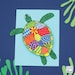 3D Pattern Art Turtle - Etsy