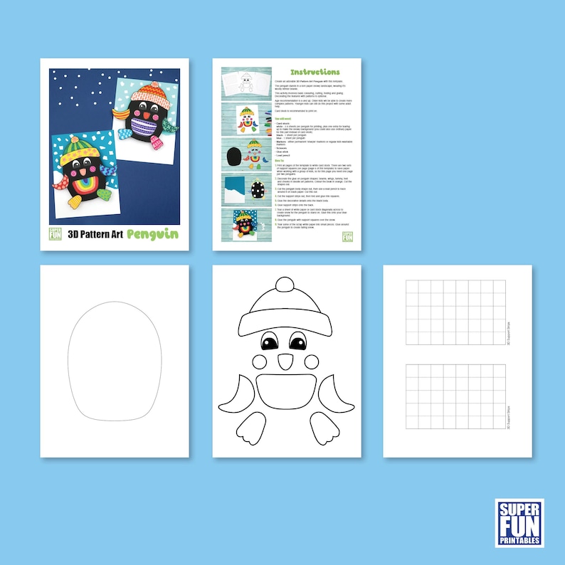 3D Penguin Pattern Art - Etsy
