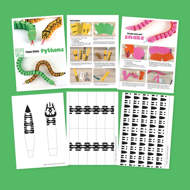 Paper Chain Snake Craft - Etsy