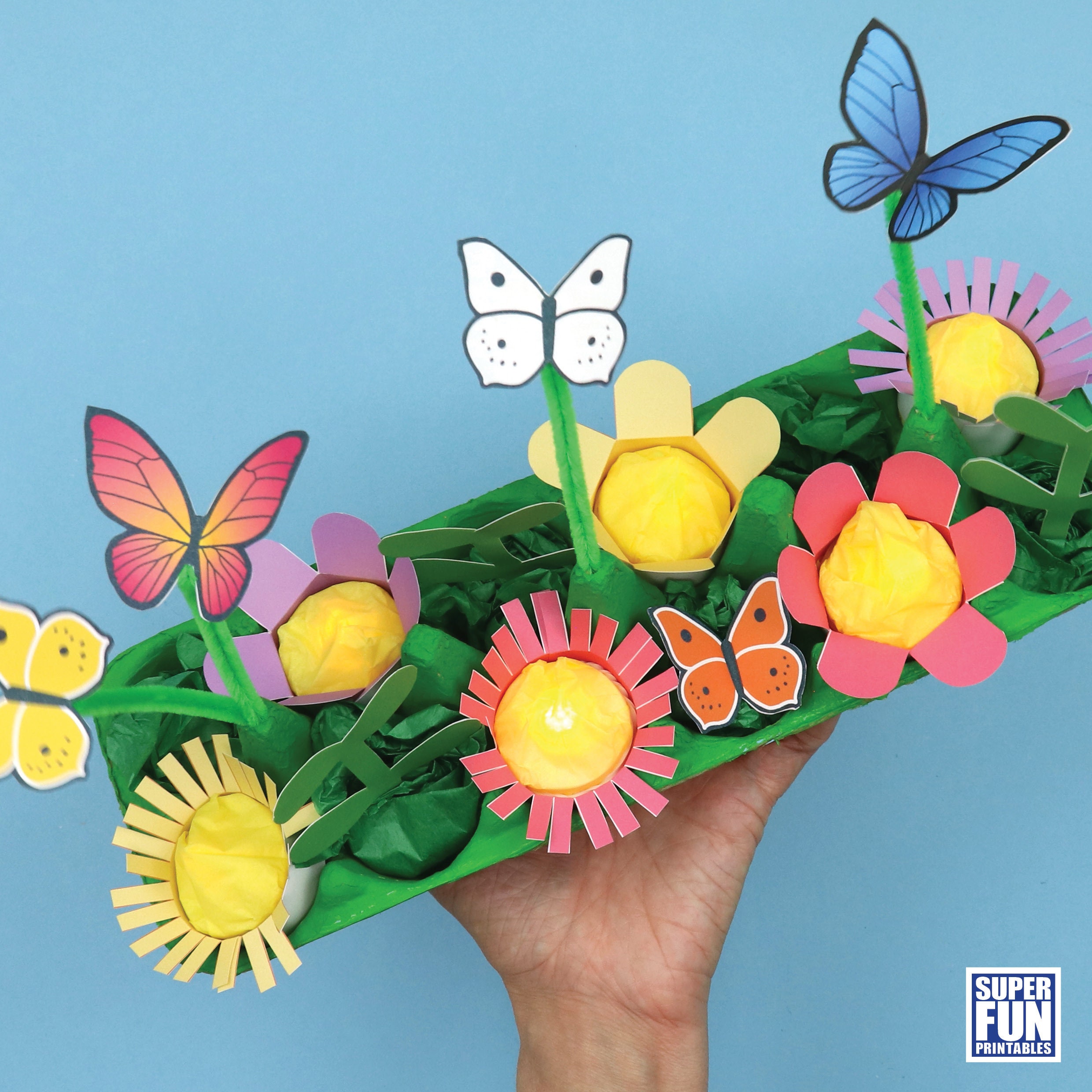 Butterfly Garden Egg Carton Craft - Etsy