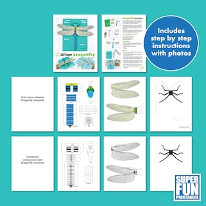 3D Dragonfly Paper Craft - Etsy
