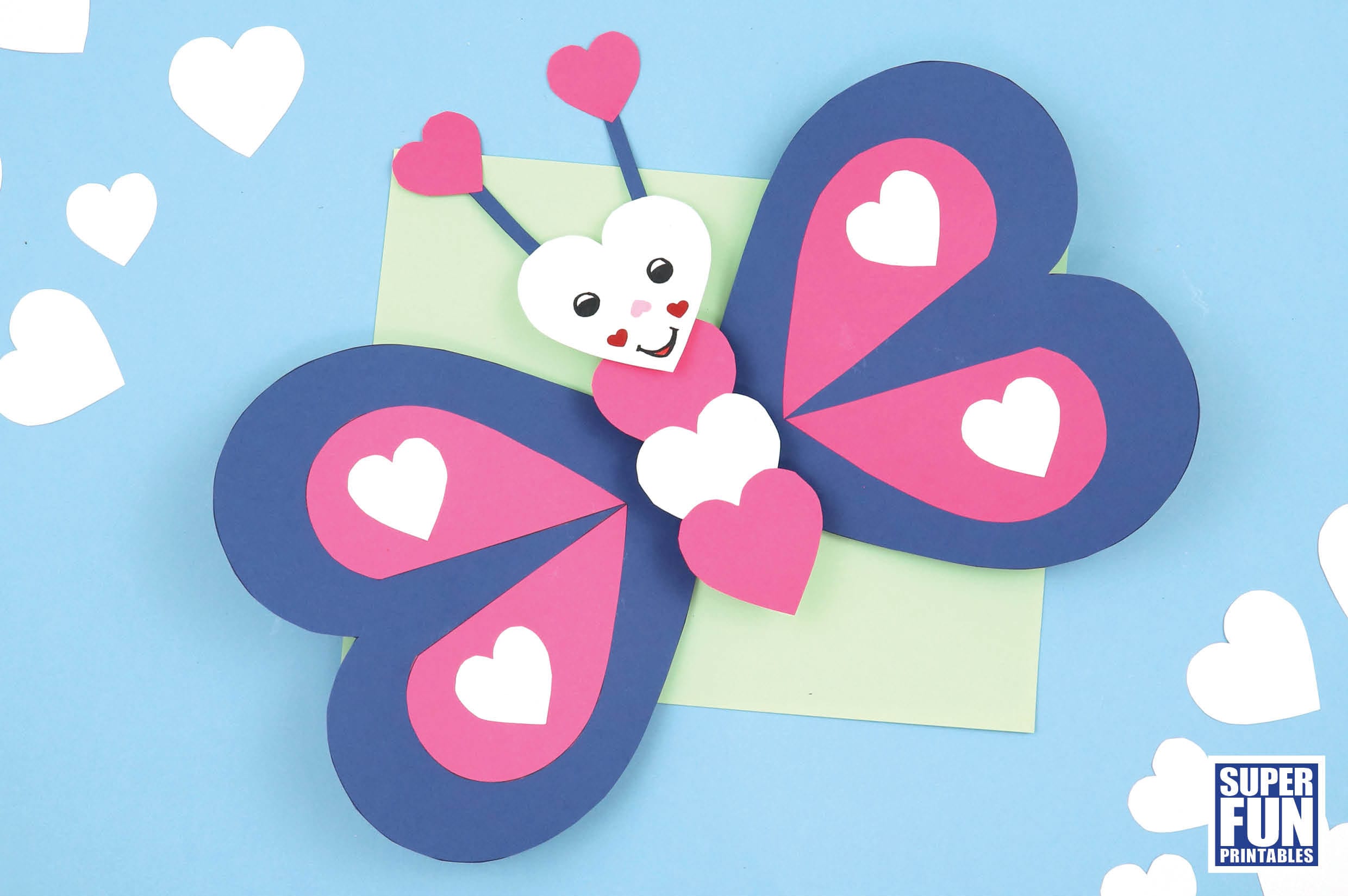 Paper Heart Butterfly Craft - Etsy