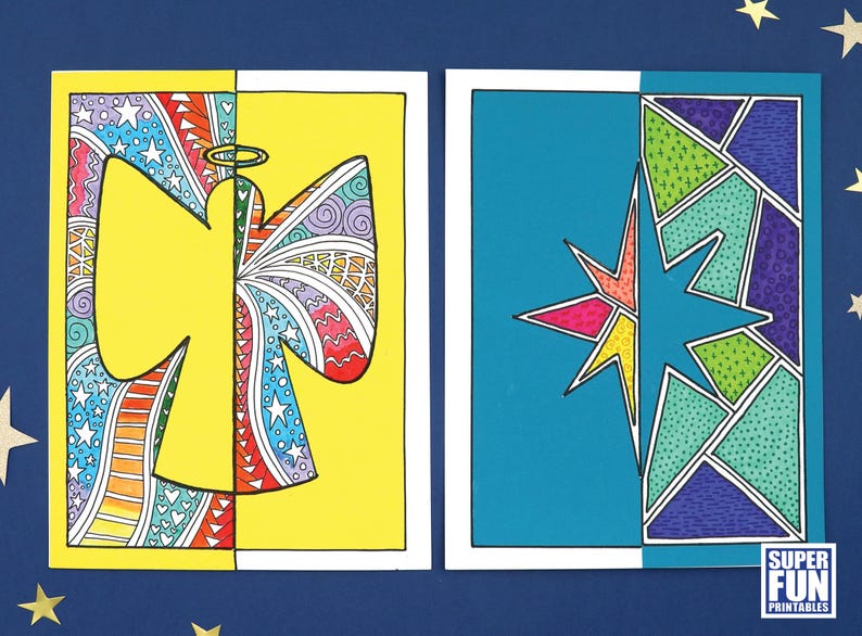 Christmas Positive Negative Pattern Art - Etsy