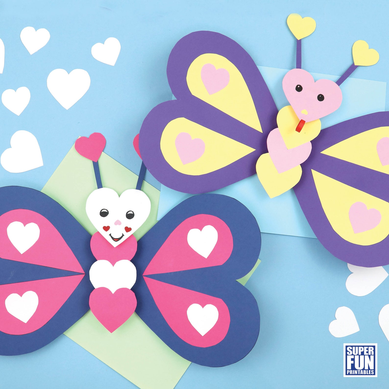 Paper Heart Butterfly Craft - Etsy
