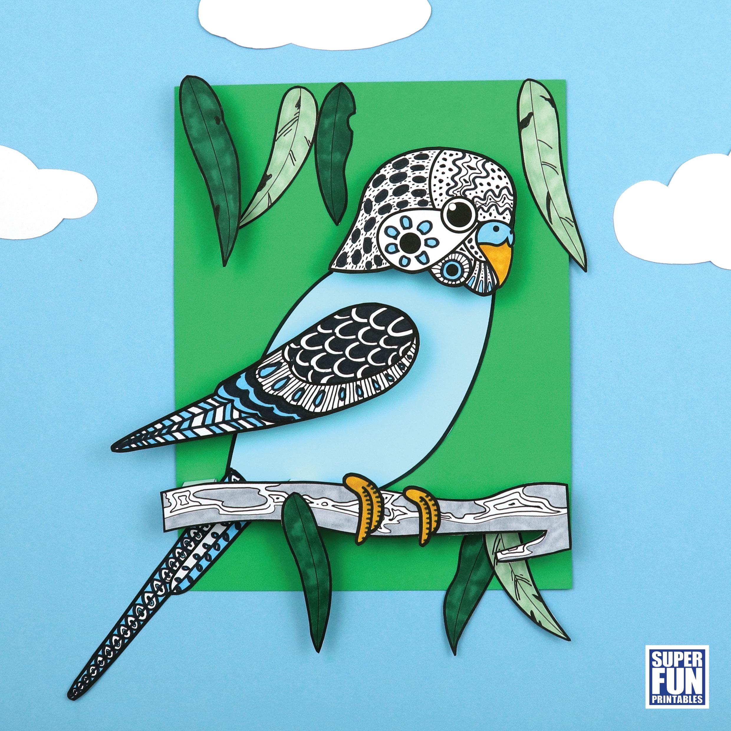 3D Budgie Pattern Art Project - Etsy