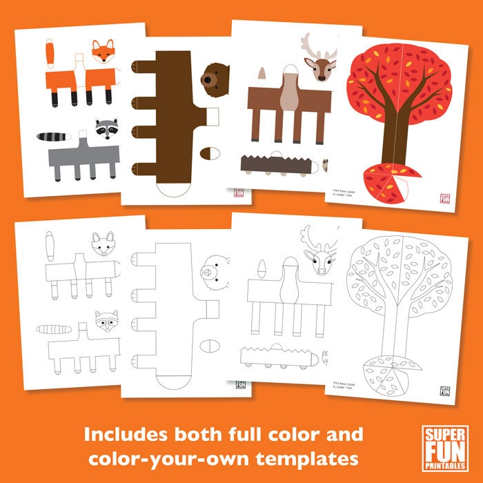 Woodland Animal Paper Craft - Etsy