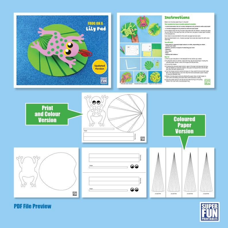 Frog on a Lilypad Papercraft - Etsy