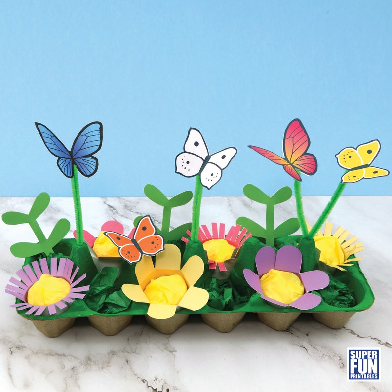Butterfly Garden Egg Carton Craft - Etsy