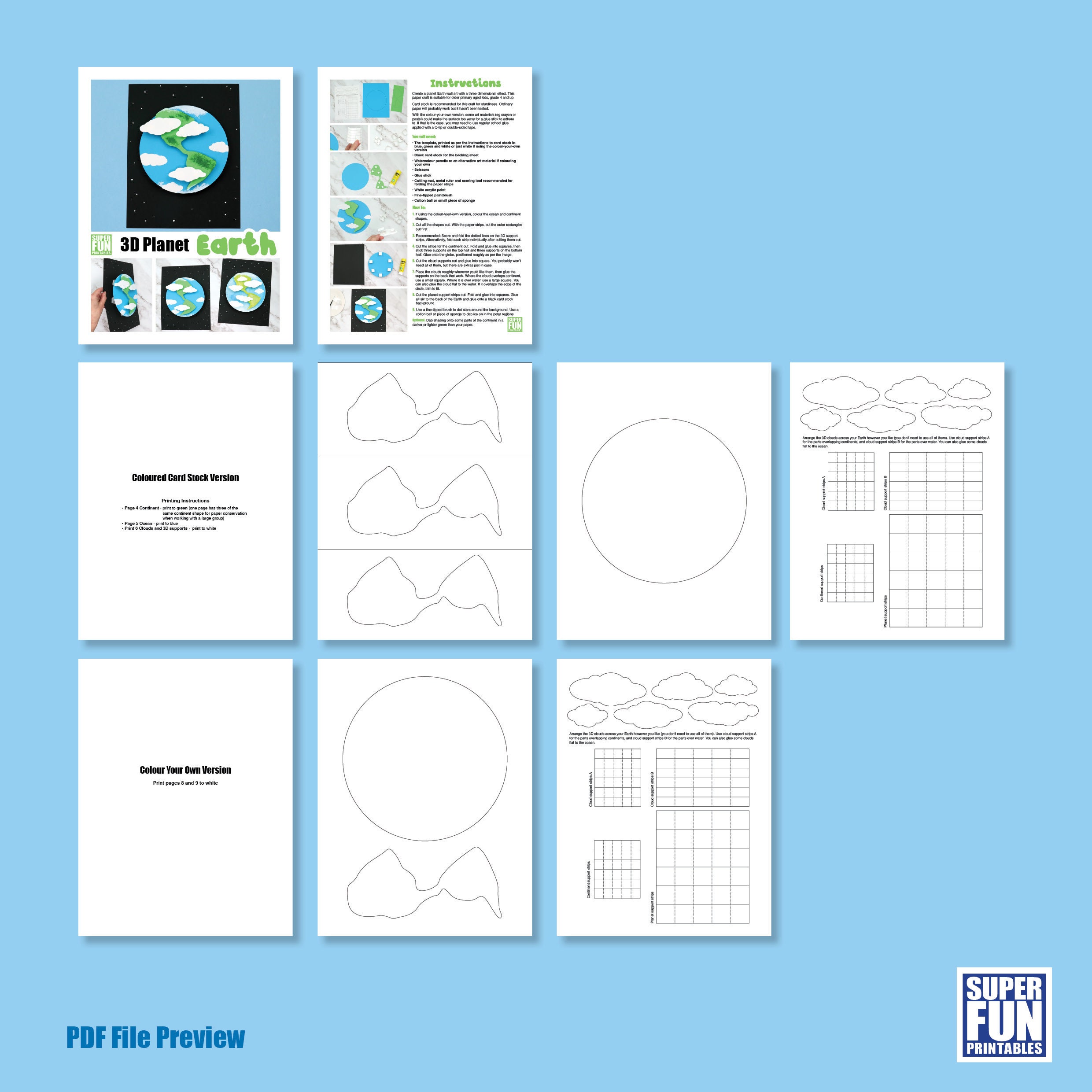 3D Planet Earth Craft - Etsy