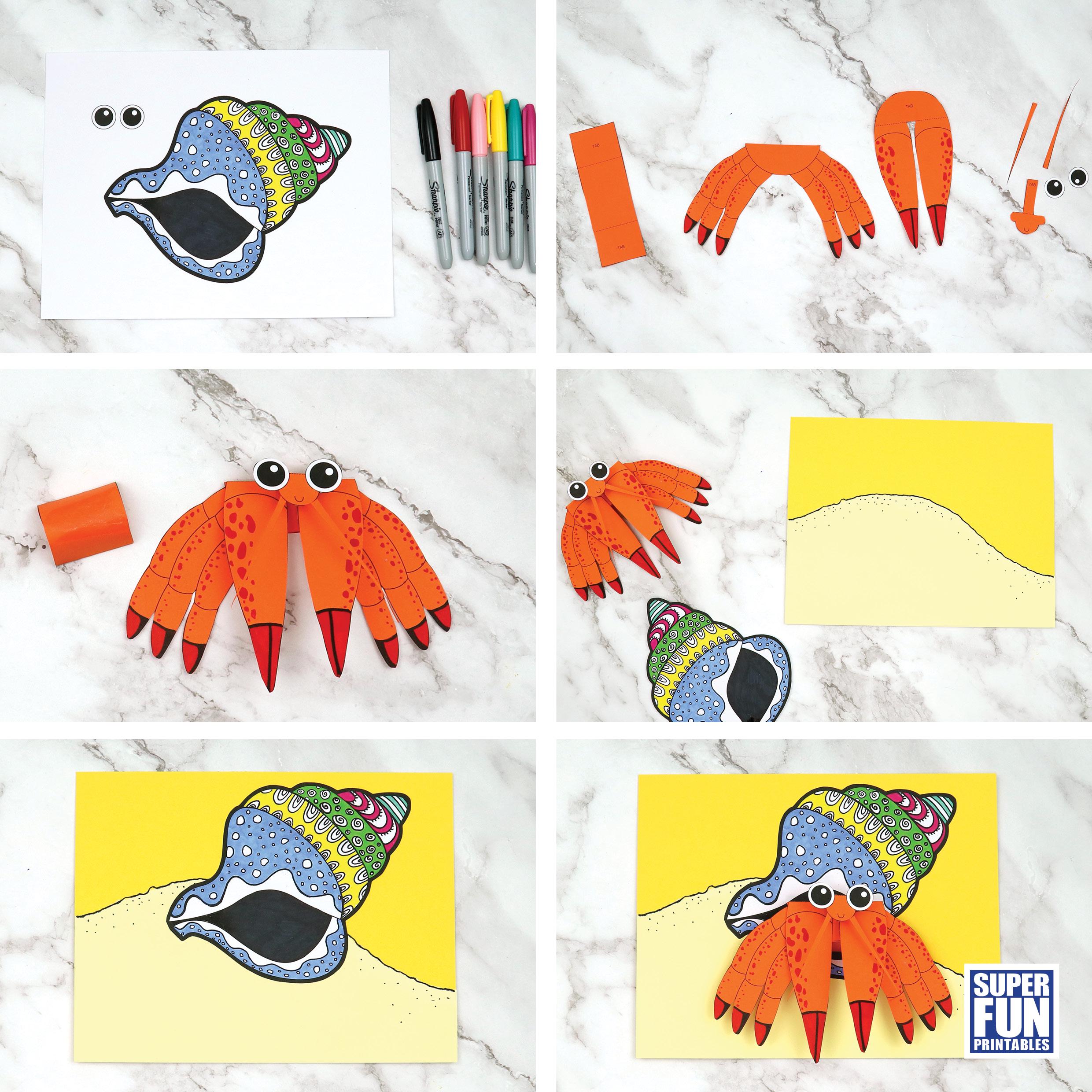 3D Hermit Crab Pattern Craft - Etsy
