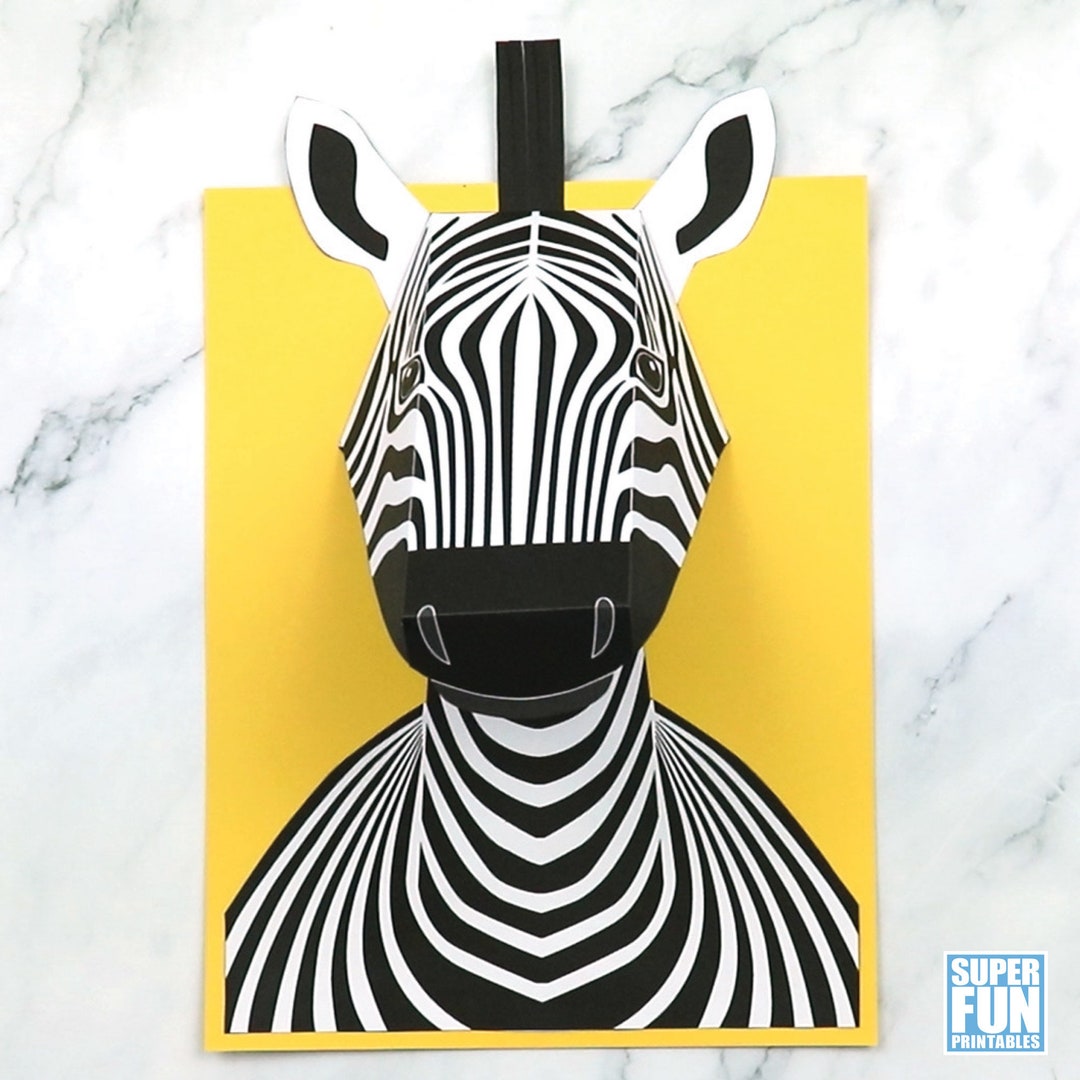 3D Zebra Portrait - Etsy