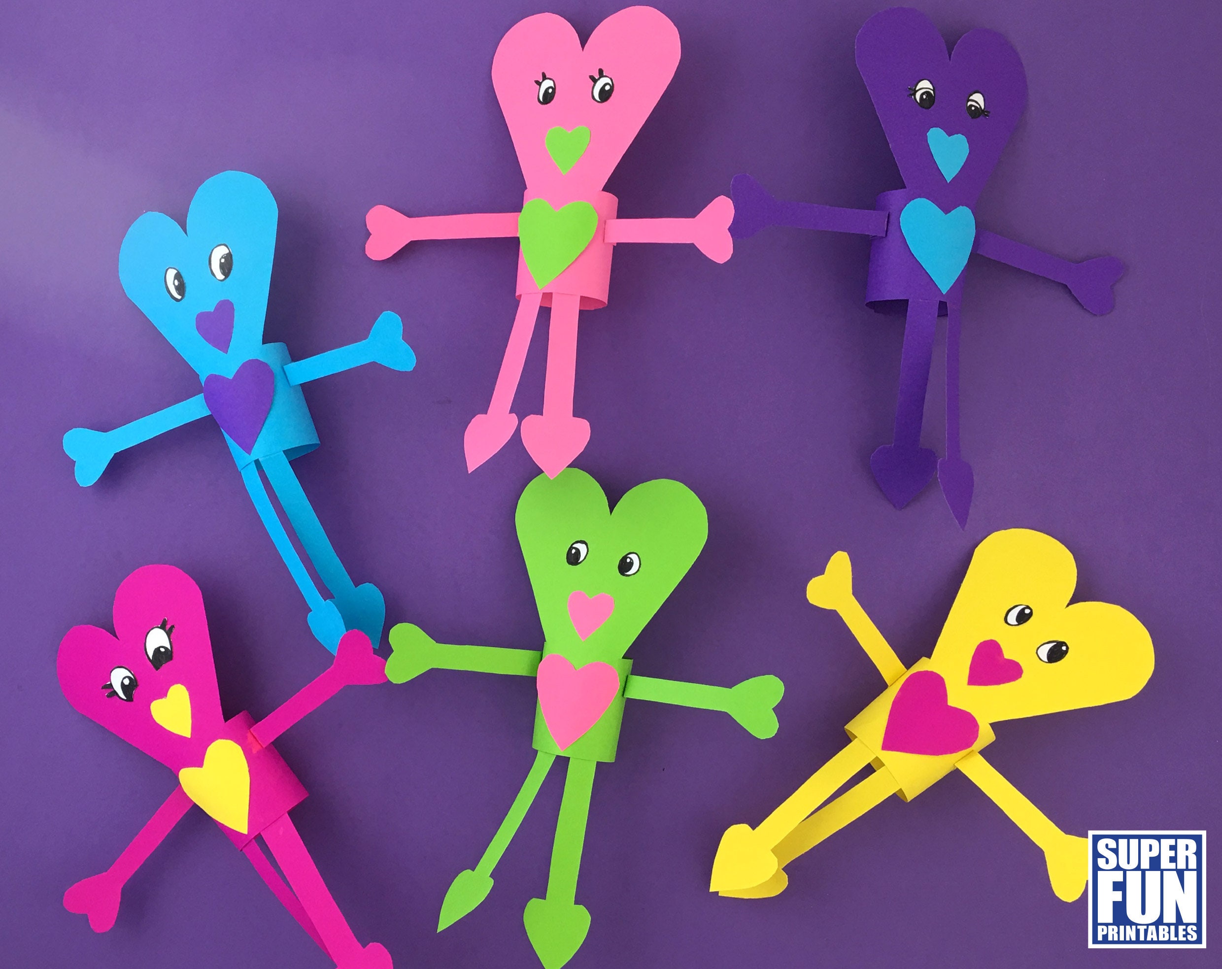 Paper Heart People Valentines Day Paper Craft - Etsy