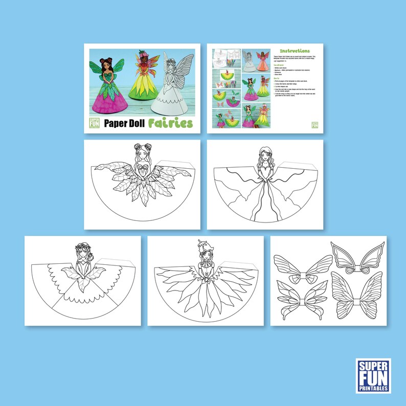 Fairy Paper Dolls - Etsy