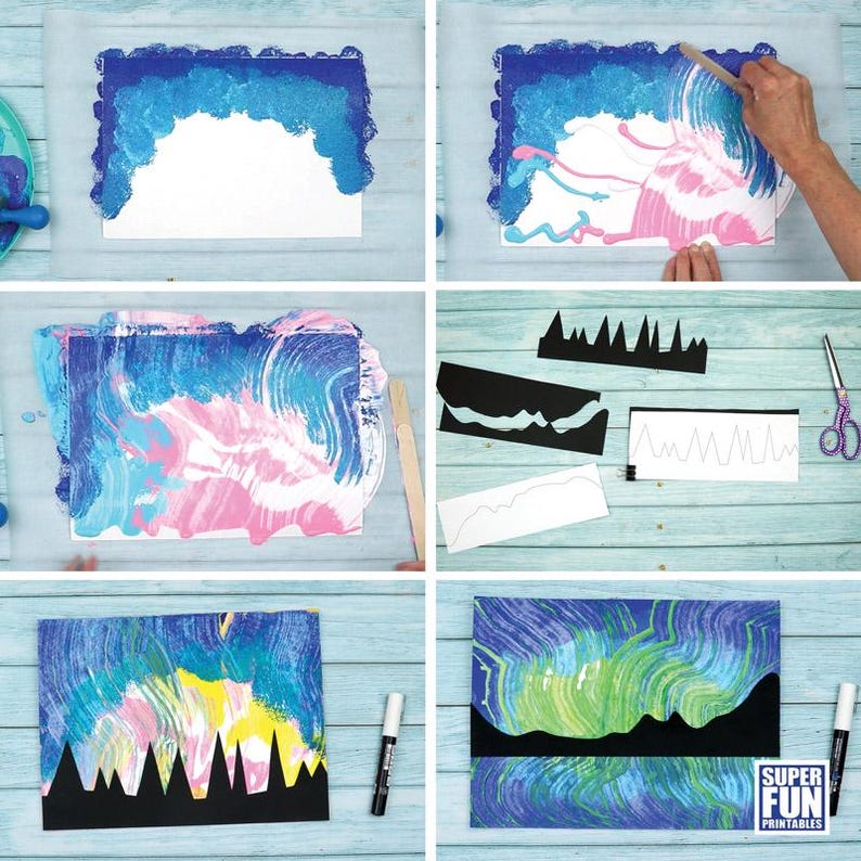 Aurora Borealis Scrape Art - Etsy