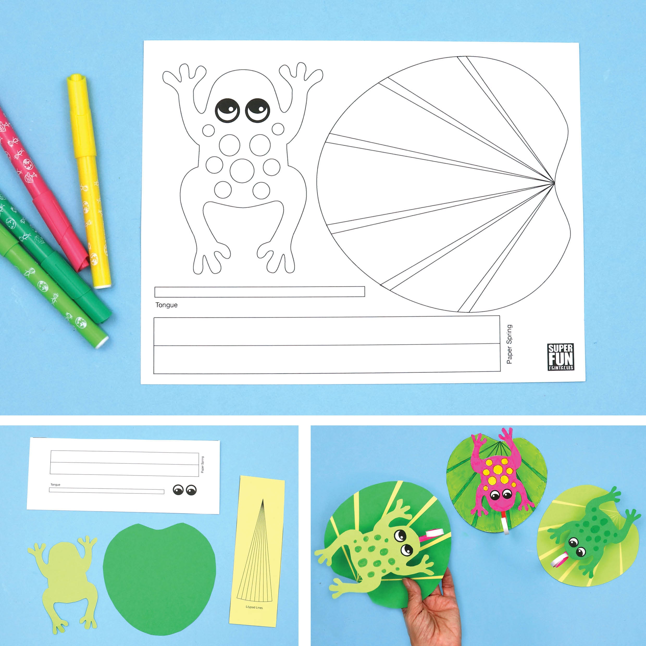 Frog on a Lilypad Papercraft - Etsy