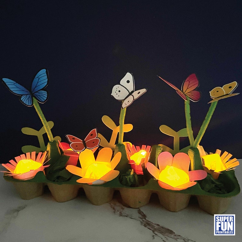 Butterfly Garden Egg Carton Craft - Etsy