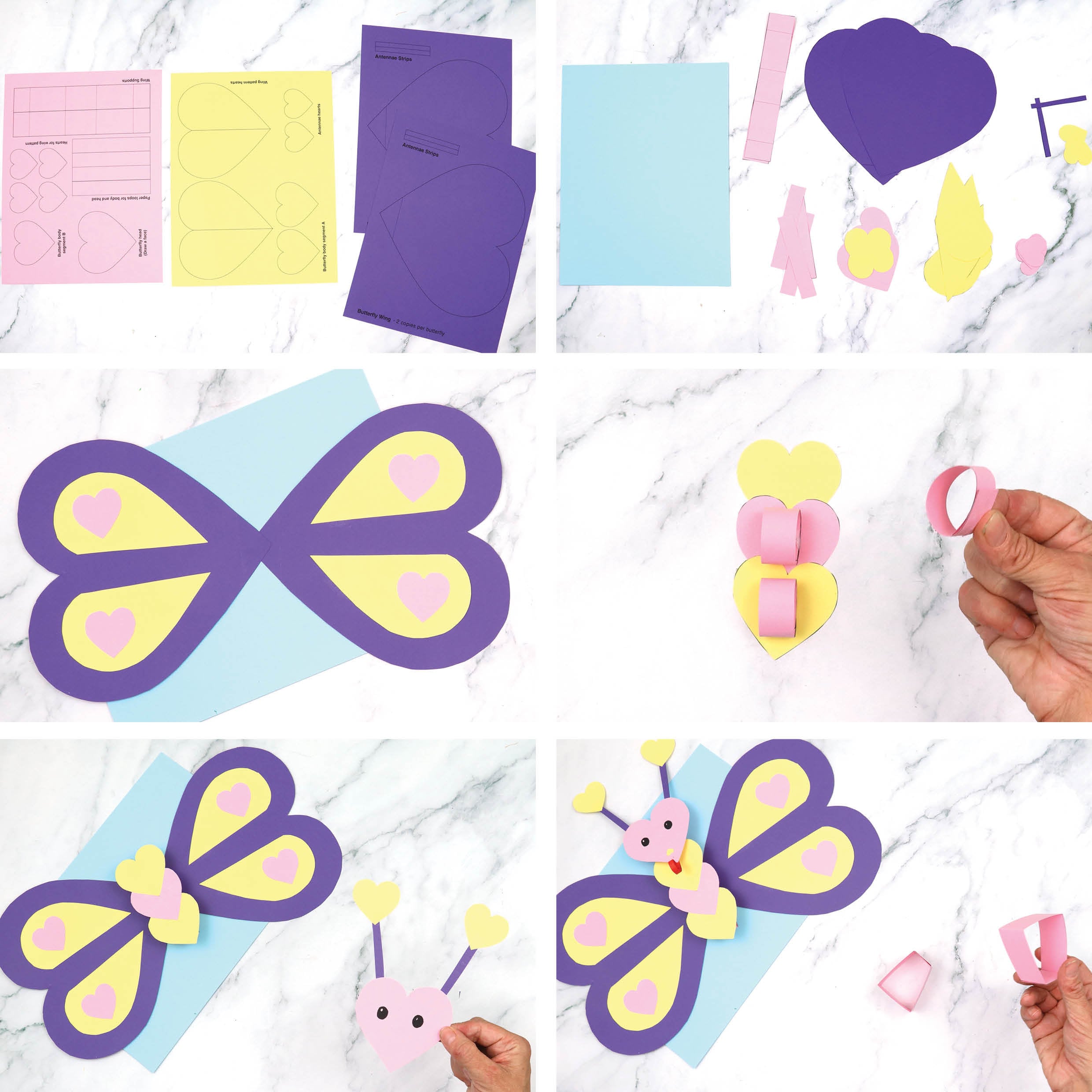 Paper Heart Butterfly Craft - Etsy