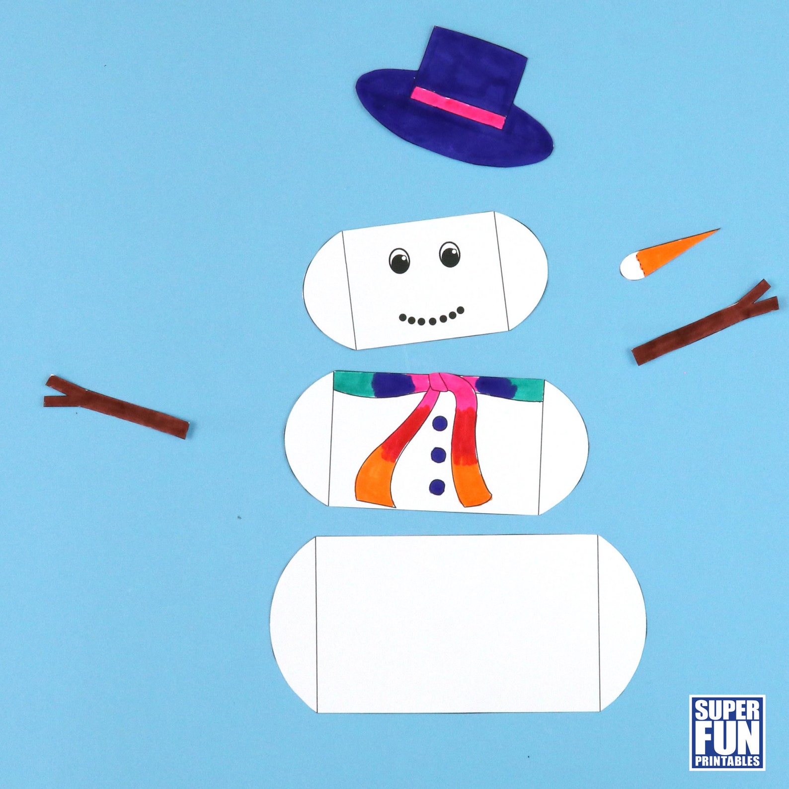 3D Paper Snowman Craft - Etsy