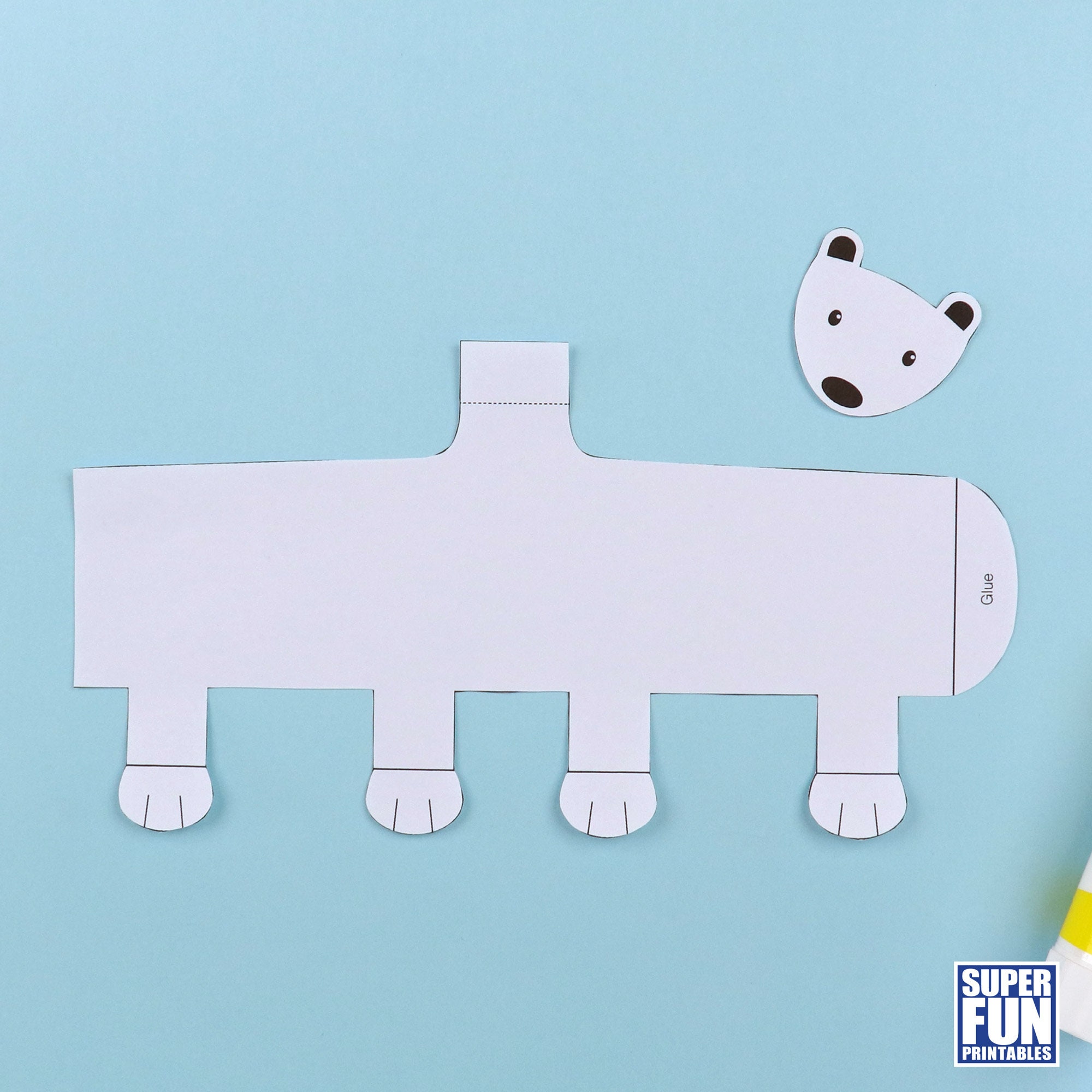 Paper Polar Bear Mother and Cubs Craft - Etsy