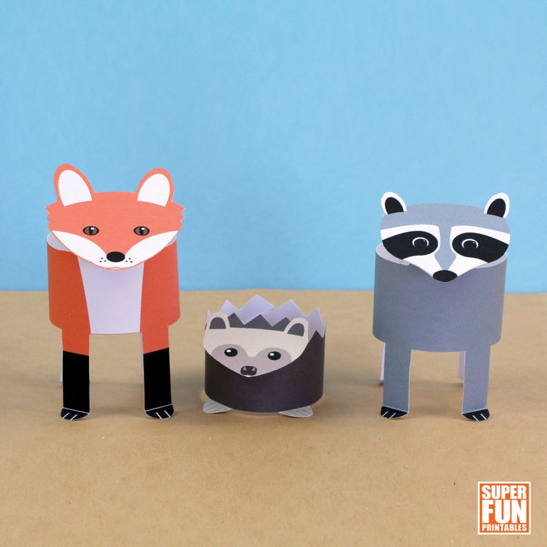 Woodland Animal Paper Craft - Etsy