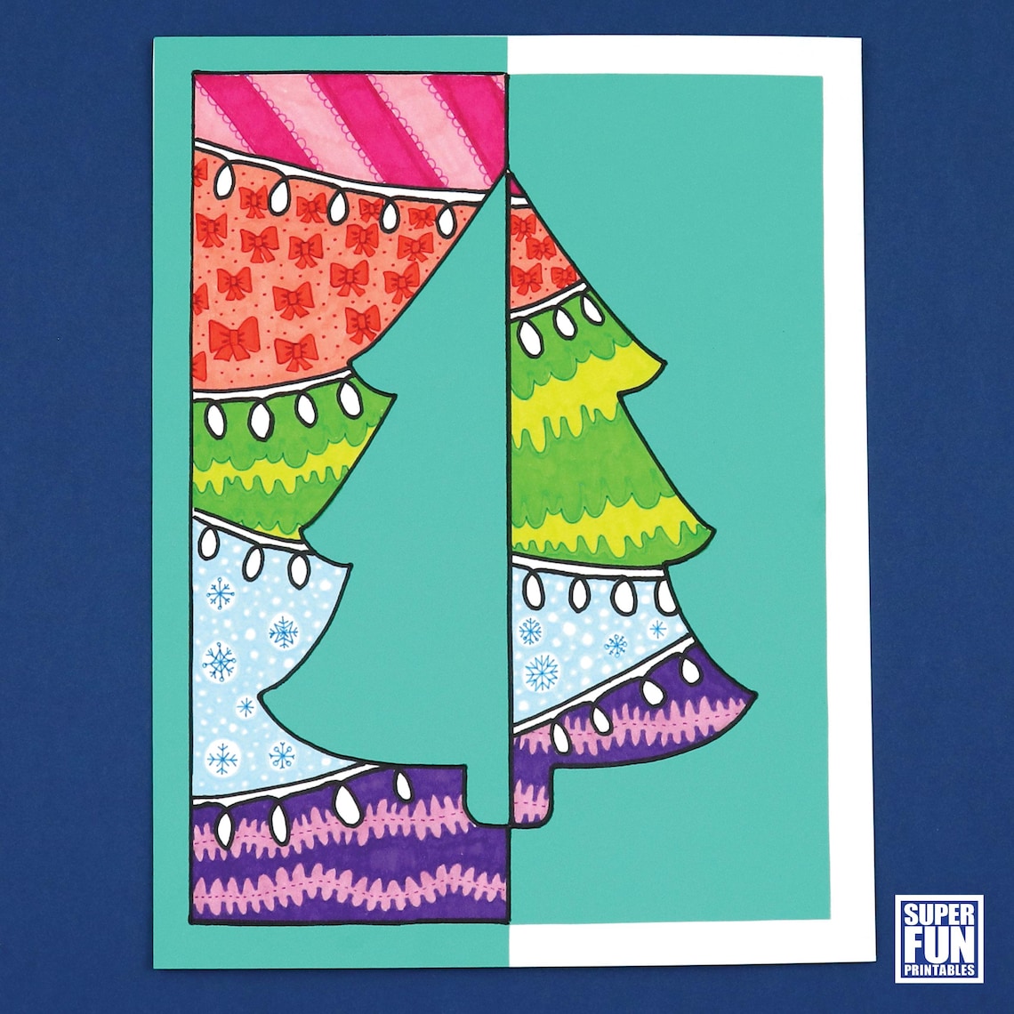 Christmas Positive Negative Pattern Art - Etsy