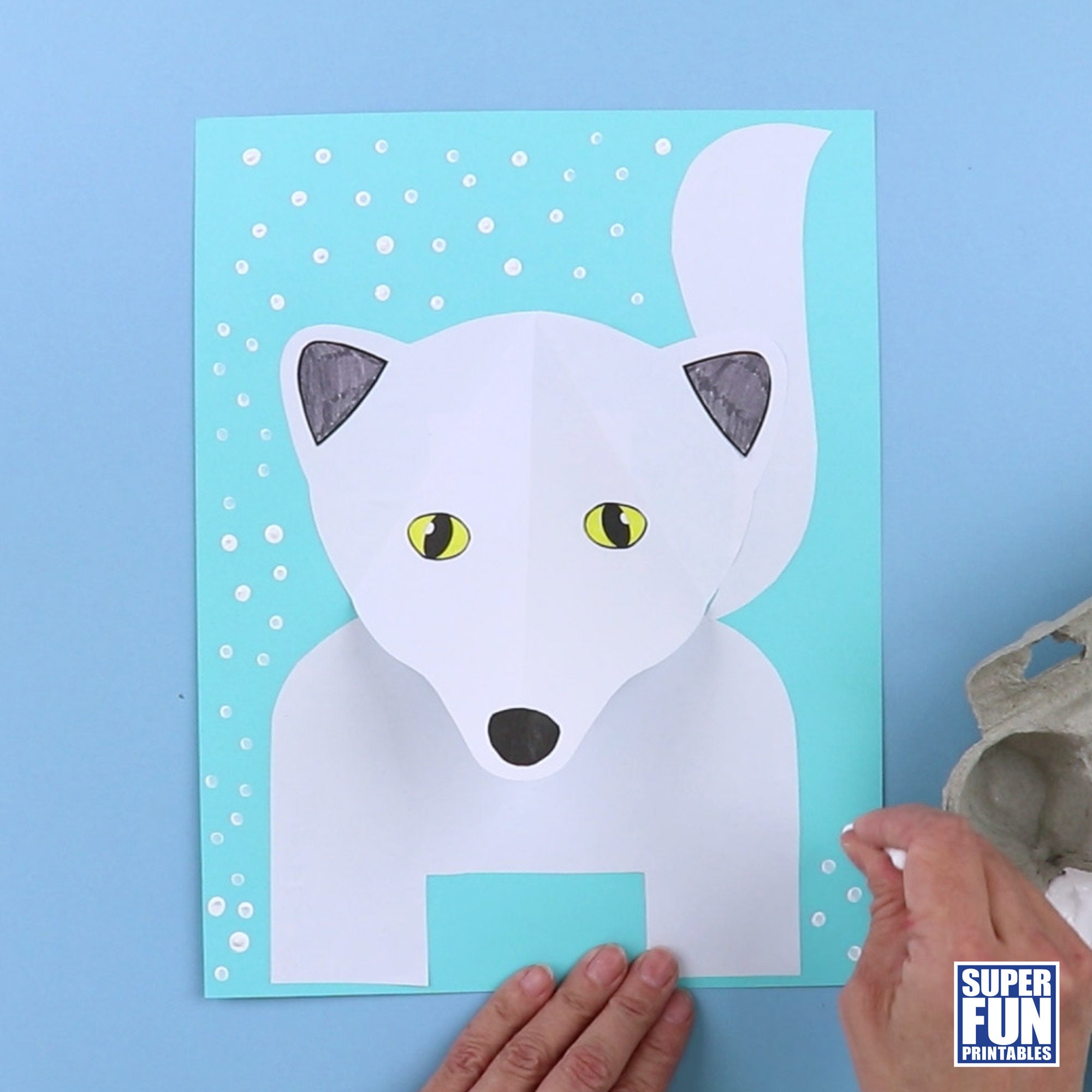 3D Arctic Fox Paper Craft - Etsy