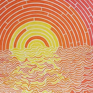 Sunset Over Water - Etsy