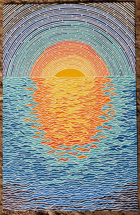 Canvas Sun Sky Water 11x17in | Etsy