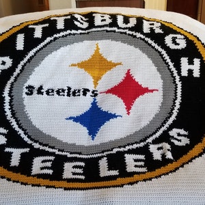Handmade Crochet Pittsburgh Steelers Afghan - Etsy