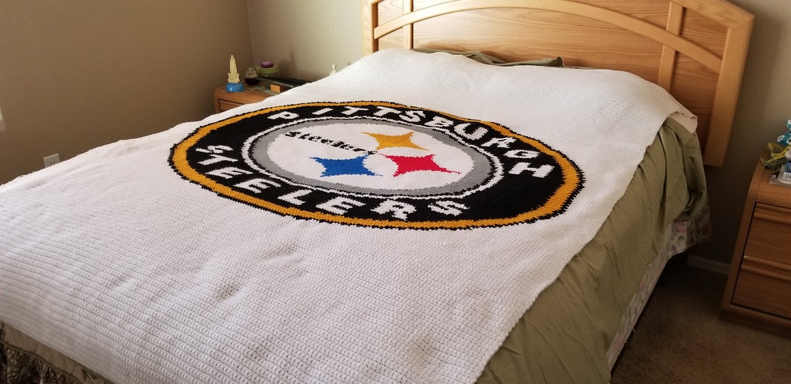Handmade Crochet Pittsburgh Steelers Afghan - Etsy