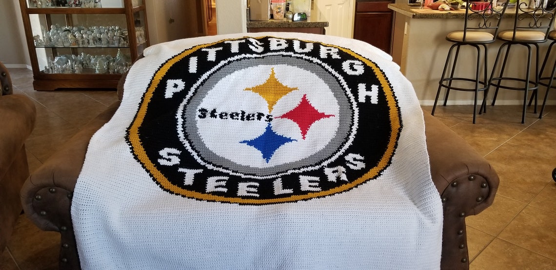 Handmade Crochet Pittsburgh Steelers Afghan - Etsy