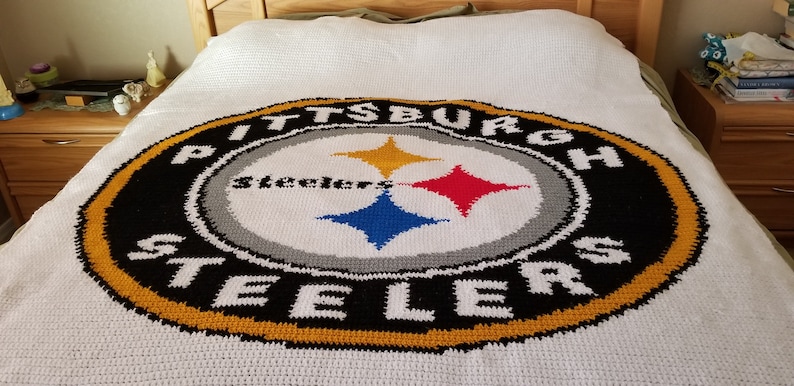 Handmade Crochet Pittsburgh Steelers Afghan - Etsy