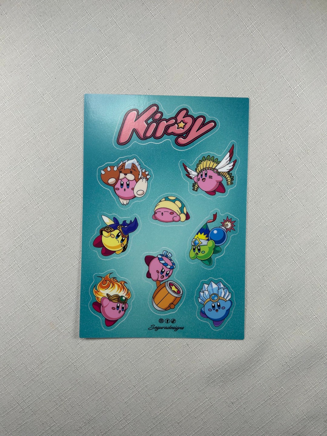 Kirby Sticker Sheets - Etsy
