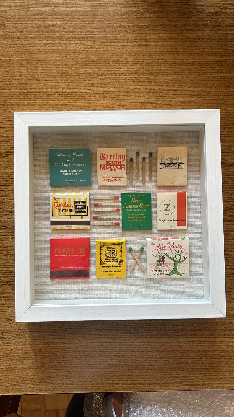 Custom Vintage Framed Matchbook Art - Etsy