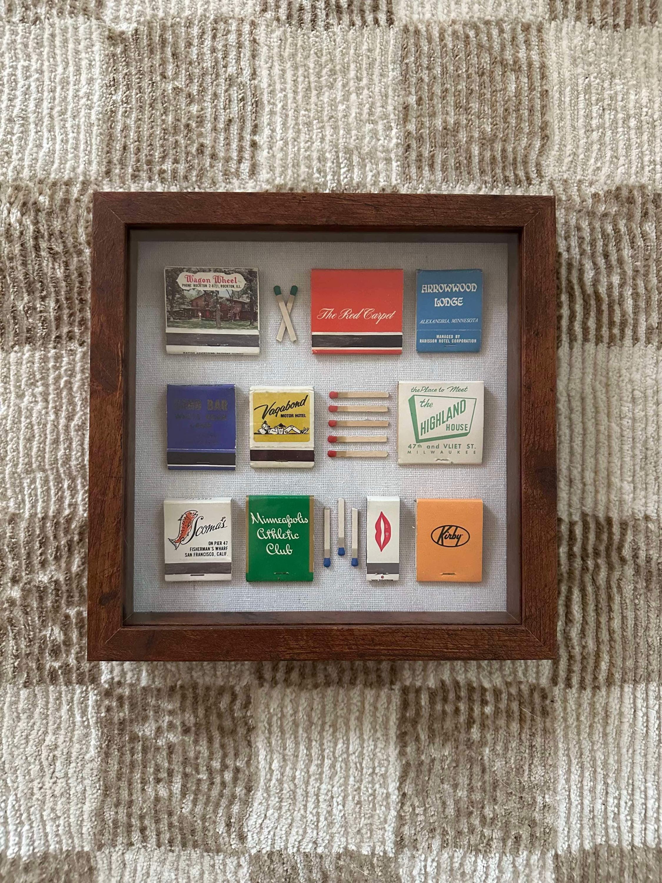 Custom Vintage Framed Matchbook Art - Etsy
