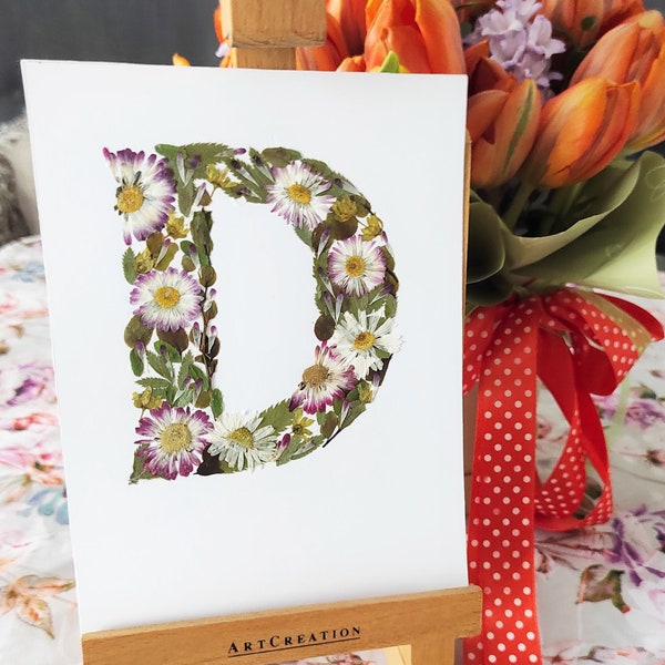 Pressed Flower Initials Nursery Wall Art - Etsy