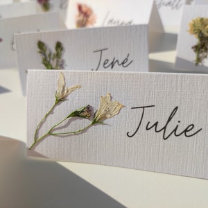 Handmade Pressed Flower Place Cards With REAL Flowers, Wedding Table ...