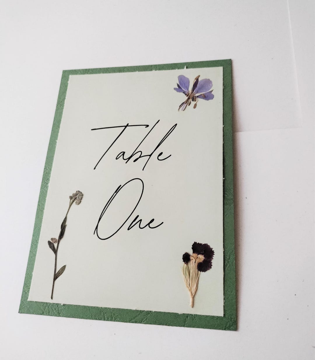 Handmade Pressed Flower Table Number Cards With Real Pressed Flowers ...