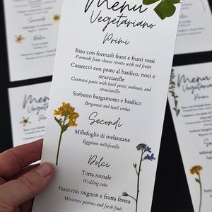 Handmade Pressed Flower Wedding Menu: Botanical Decor - Etsy