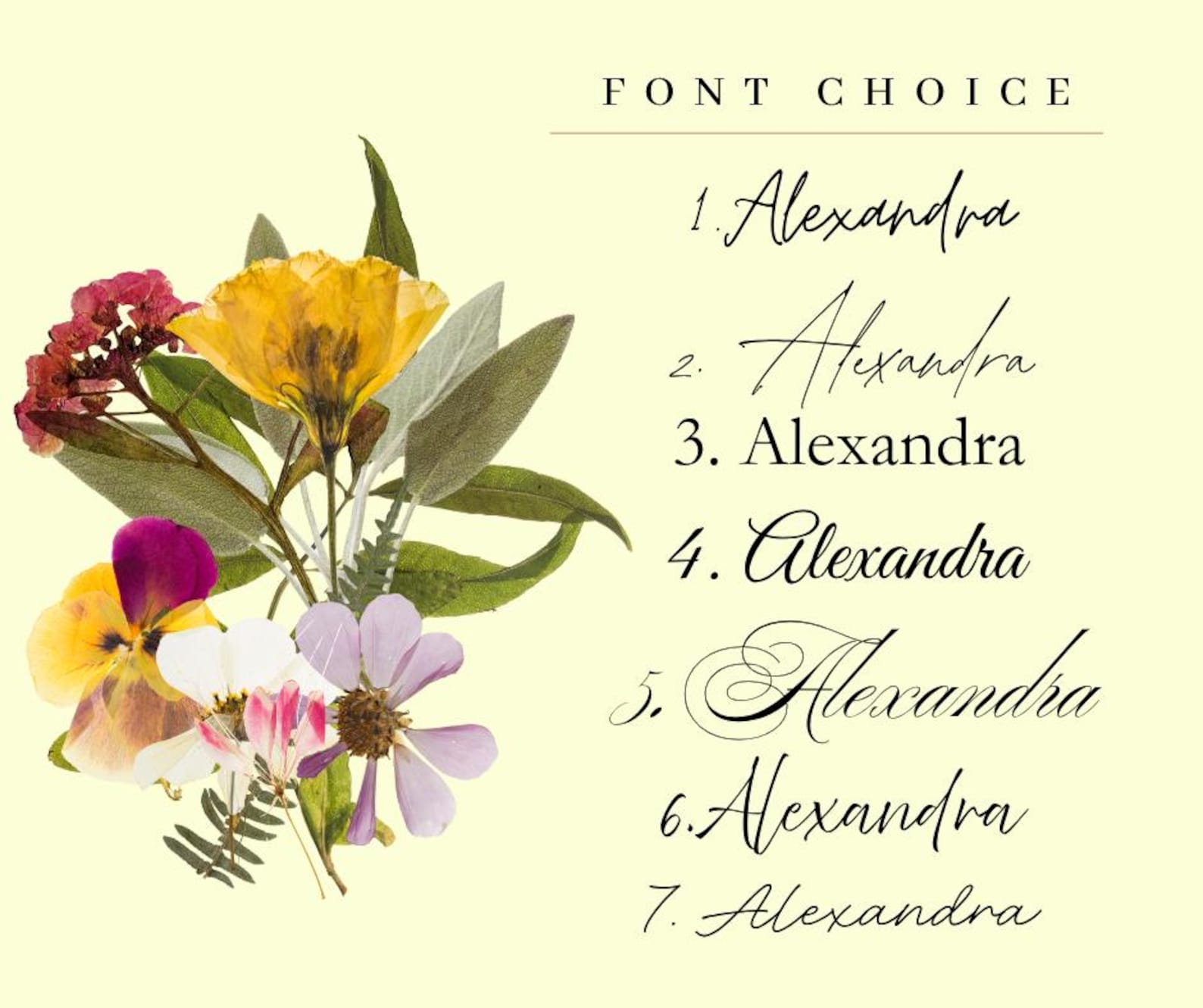 Handmade Pressed Flower Wedding Menu: Botanical Decor - Etsy